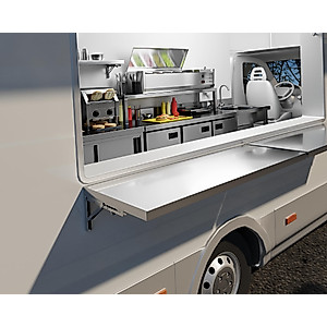 AmGood 18" x 48" Stainless Steel Folding Wall Shelf | NSF Certified | Food Truck | Kitchen, Restaurant, Garage, Laundry, Utility Room
