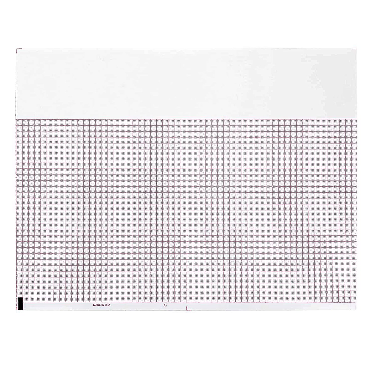 Mortara 716-0237-00 Assurance 50 ECG Recording Paper for Model Burdick 8300, 8500 and Atria ECGs, Z-Fold Pad Red Grid, Perforated with Blank Header, 8.5" x 11" Size (Pack of 2000)