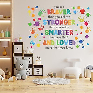 Inspirational Quotes Wall Decals Colorfu Peel and Stick Wall Wallpaper,Motivational Wall Stickers Positive Saying Wall Art & Murals for Nursery Kids Room Preschool Playroom Classroom Decor
