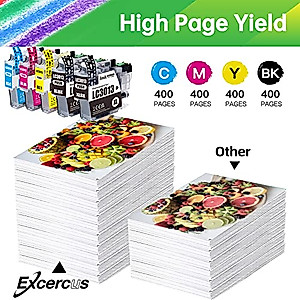 EXCERCUS 5 Pack Compatible Ink Cartridge Replacement for Brother LC3013 LC3011 LC-3013 High Yield Compatible with MFC-J491DW MFC-J497DW MFC-J895DW MFC-J690DW (2 Black,1 Cyan, 1 Magenta, 1 Yellow)