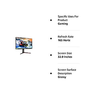 LG 32GN63T-B 32'' Ultragear QHD 165Hz HDR10 Monitor with NVIDIA G-SYNC Compatibility and AMD FreeSync Premium (Renewed)