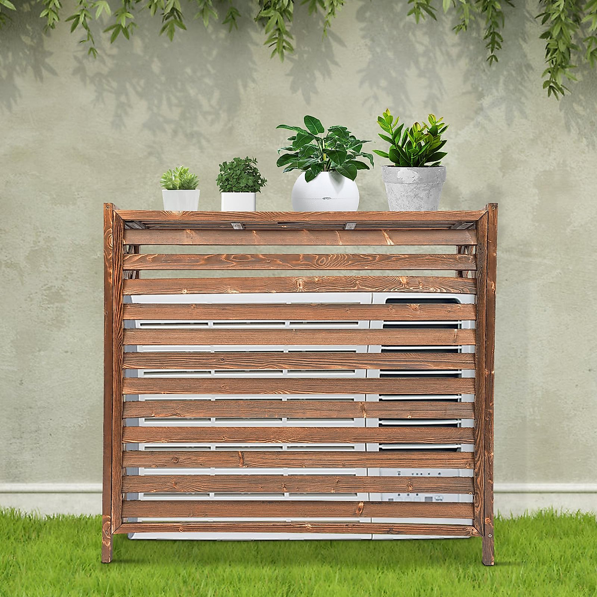Air Conditioner Fence Screen, Privacy Fence for Garbage Cans, Air Conditioner Fence for Outside Units, Fir Wood Privacy Fence Panels for Outside, Privacy Screen Kit (39.37 * 16.93 * 37.01in)