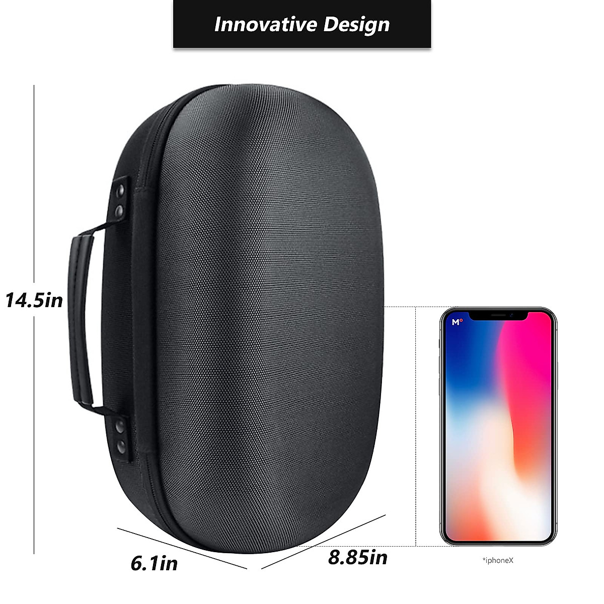 LYCEBELL Carrying Case for Oculus Quest 2, Fit Official/Eyglo/Esimen Elite Head Strap, Travel Case for Quest 2 VR Gaming Headset and Controllers Accessories, Shock-Dust-Water Proof (Black)