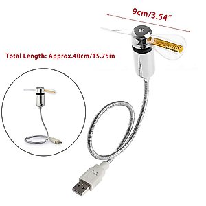 Kbinter New Creative USB Fan，USB LED RGB Light Programmable Fan Flexible Gooseneck DIY Message Mini USB Fan for PC Laptop Notebook Desktops
