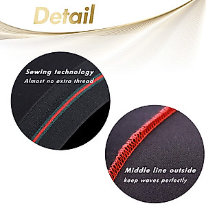 ForceWave Wave Cap, Silky Stocking Wave Cap for Men Women, Black Wave Compression Cap for 360 Waves, 2-Pieces