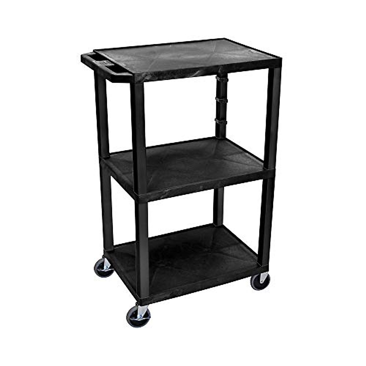 Luxor WT42E 42"H Electric A/V Cart with 3 Shelf and Black Leg
