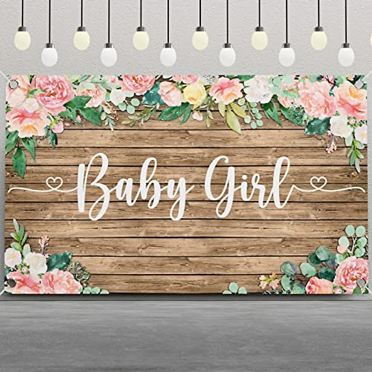 Ecomore Baby Shower Decorations for Girl - 249 PCS Baby Girl Gender Reveal Party Supplies & Disposable Dinnerware Set (25 Guest) with Pink Rose Gold Floral Paper Plates Backdrop Tablecloth Balloon Kit