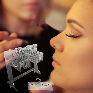 Eyelash Storage - Eyelash Holder Rack with 10 Hangers, Mini Acrylic Eyelash Hanger Rack Lash Organizers and Storage, Funny False Eyelash Display Stand Makeup Storage for Women Girls