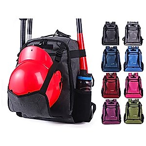 NDNNXE Youth Baseball bag softball Bat bag& backpack, T-Ball & Softball Equipment for Youth,Holds 2 Bats,Water Bottel,Helmet, Gloves, Cleats, Helmet Holder and Includes Fence Hook