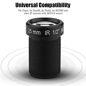25mm CCTV Camera Lens Super Clear 5 Million Pixels 1/2'' Security Camera Lens for XiaoMi, for Firefly, for SJCAM and Other IP Cameras Default
