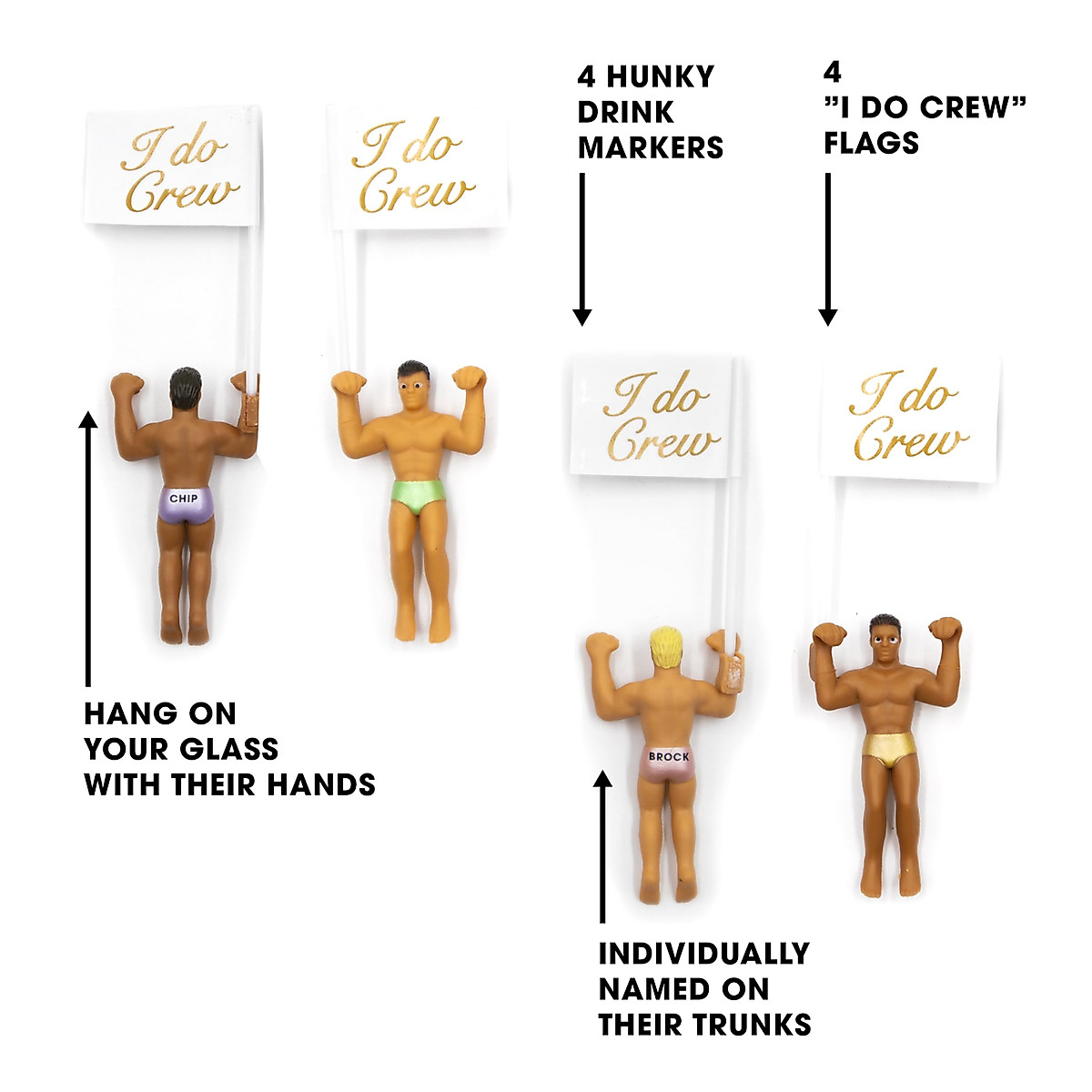 Drinking Buddies Bride Squad, Bachelorette Drink Markers, Party Accessories, Girls Night, Hunky Wine Charmers