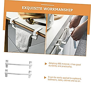 Zerodeko 2 Pcs Door Hook Black Washcloths Black Towel Holder Black Towel Bar Hand Towel Rack Towel Hanger for Door Bar Cabinet Dish Cloth Rack Towel Plastic Holder Bathroom Towel Rack White