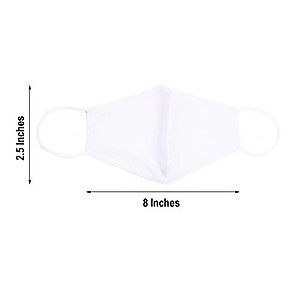 (5 Pack) Reusable and Washable Cotton 3 Layer Face Mask Adult - White