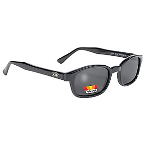 Pacific Coast Original KD's Polarized Biker Sunglasses (Black Frame/Dark Grey Lens)