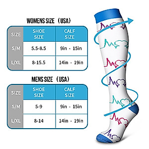 BLUEENJOY Copper Compression Socks for Women & Men (6 pairs) - Best Support for Nurses, Running, Hiking, Recovery