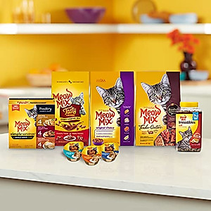 Meow Mix Tasty Layers Swirled Paté Cat Food, Tuna & Whitefish Recipe in Sauce Stuffed With Real Tuna, 2.75 oz. Cup, 12ct
