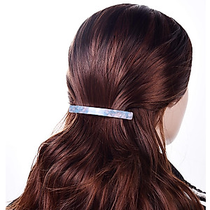 Fsmiling Hair Barrettes for Women French Hair Barrette Clip Large Acetate Hair Clips Barrette No Slip Hair Accessories 4-Pack