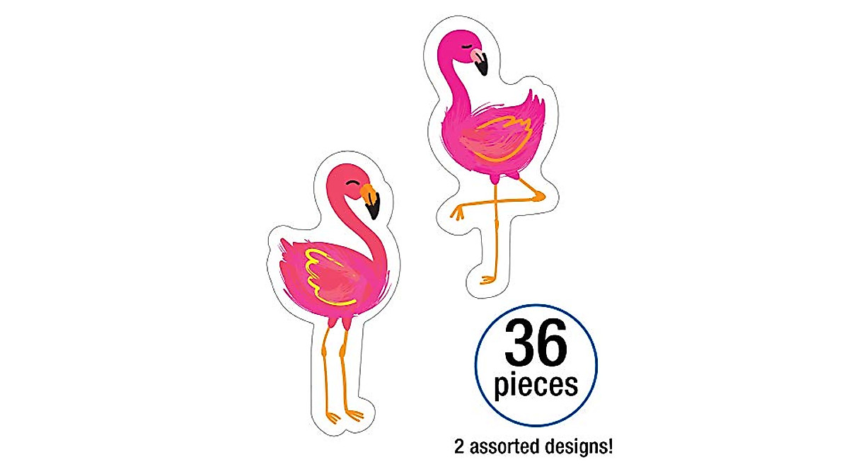 Stylish 36-Piece Flamingo Bulletin Board Cutouts