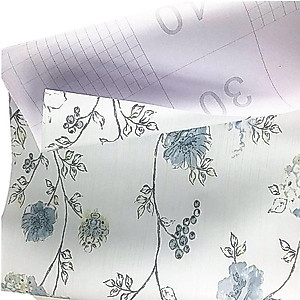 Simplemiuji Ink Blue Flower Self Adhesive Wallpaper Drawer and Shelf Liner for Kitchen Cabinets Cover Furniture Door Decorative Stickers 17.7 Inch by 100 Inch