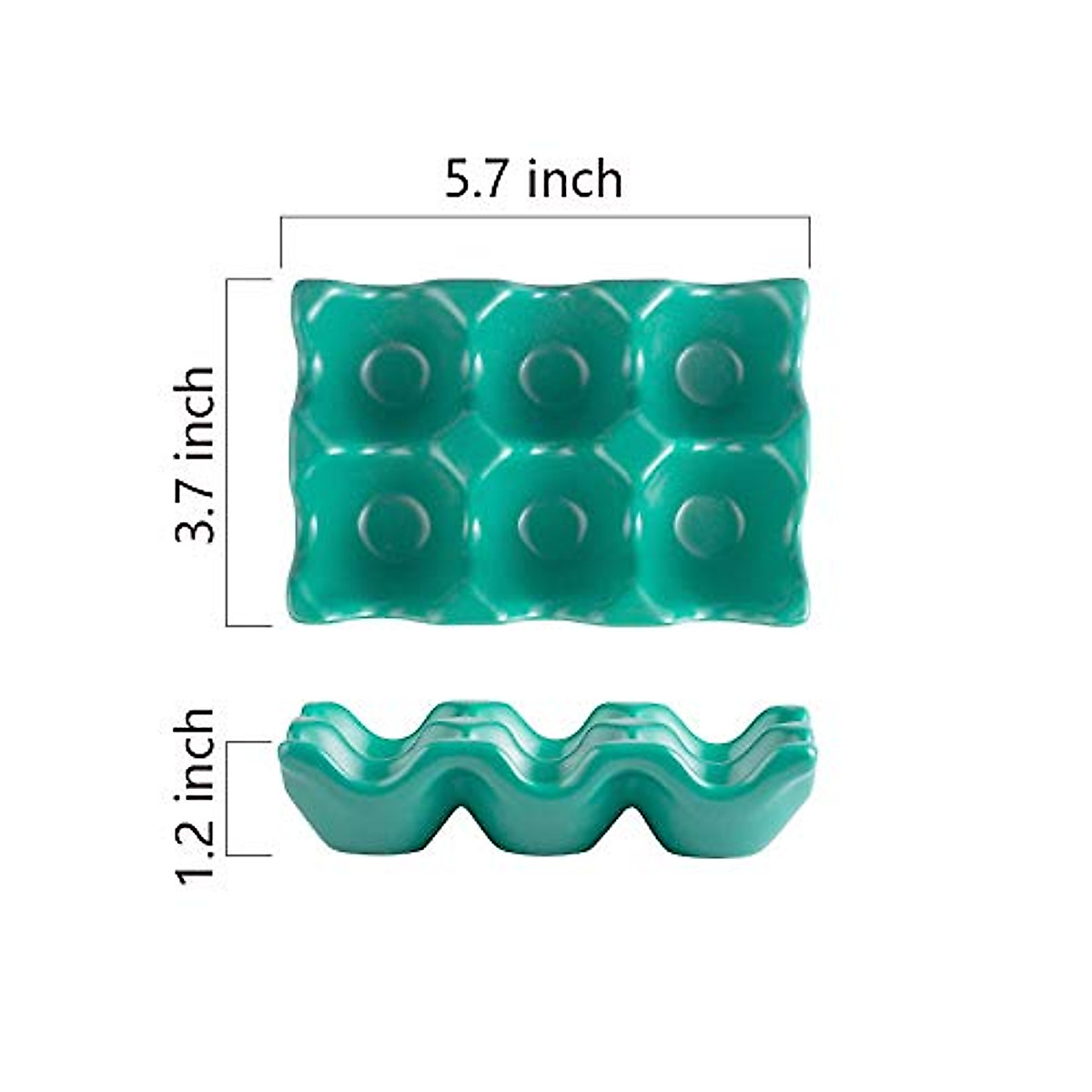 Airmoon 6 Cups Egg Tray Serveware, Eggs Dispenser, Egg Holder Set Kitchen Restaurant Fridge Storage Decorative Accessory (Green)