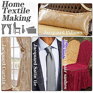 Entisn Black Jacquard Satin Fabric by The Yard, Brocade Silky Fabric 60 Inch Wide Satin Fabric Damask Cloth Fabric Soft for Wedding Decor, DIY Crafts, Bridal Dress, Tablecloth(5 Yard)