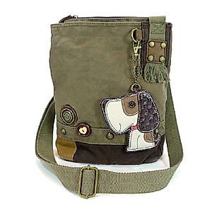Chala Handbag Patch Crossbody Toffy Dog Dk Olive Green Bag