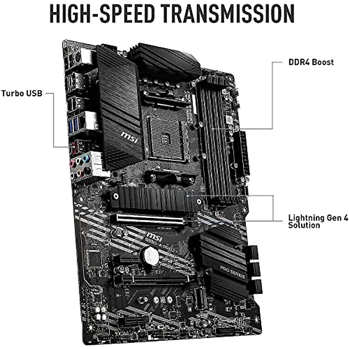 INLAND Performance 2TB NVMe PCIe Gen 4.0 M.2 2280 SSD + AMD Ryzen 5 5600X Desktop Processor 6-core Unlocked Bundle with MSI B550-A PRO AM4 DDR4 ATX Motherboard