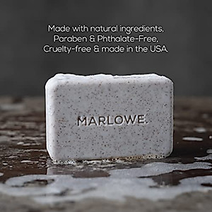 MARLOWE. No. 102 Men's Body Scrub Soap 7oz (Variety Trio) | Best Exfoliating Bar for Men | Made w/Natural Ingredients | Green Tea Extract | Features 3 Amazing Scents