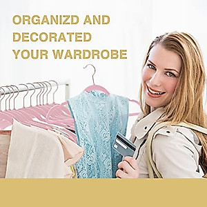 Ulimart Pink Velvet Hangers - Hangers 50 Pack - Hangers Non Slip Felt Hangers Durable Velvet Hangers Non Slip Clothes Hangers for Coats, Suit, Jackets, Pants & Dress Clothes Velvet Hangers