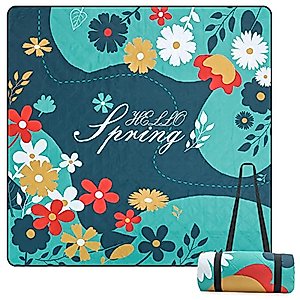 Homde Picnic Blanket 79"x79" Beach Blanket Waterproof Sandproof for Outdoor Beach Camping Hiking Travel Machine Washable Colorful Garden