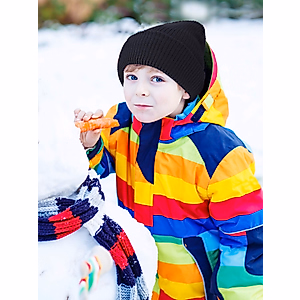 SATINIOR 3 Holes Full Face Cover Outdoor Balaclava Knitted Neck Gaiter Ski Mask for Sports Cycling (Pure Black,Medium)