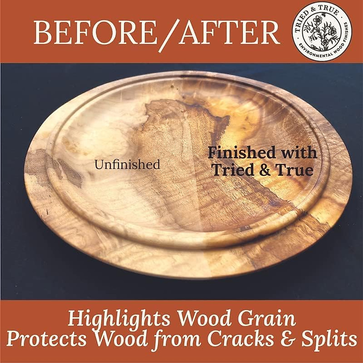 Tried & True Superior Varnish Oil Wood Finish & Sealer, 8 oz. - Natural Pine Resin & Linseed Oil, Ideal for Interior Furniture, Tables, Countertops - Food Safe, Scratch Resistant & Durable