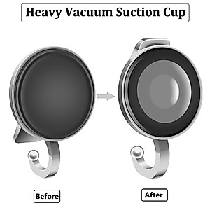 TESOT Suction Cup Shower Caddy, Shower Shelf Soap Dish with Hooks for Razor, Sponge, Rust Proof 304 Stainless Steel, Silver