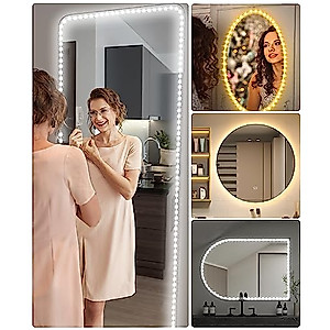 13ft Bendable Vanity Lights for Mirror, LED Makeup Light Strip With Dimmer and Power Supply, Ultra Bright White for Desk & Bathroom, Mirror Not Included
