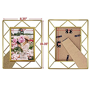 SPEPLA 5x7 Metal Picture Frames for Tabletop or Wall Mounting Display, 2 Pack 7 x 5 Photo Frame