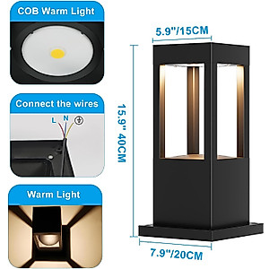 DMOYS Modern Landscape Path Light, Outdoor IP65 Waterproof Post Light Fixture, LED Minimalist Garden Floor Lamp Pillar Lantern Column Lamp for Lawn, Patio, Courtyard and Driveway Decoration