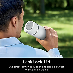 Ninja, Travel Mug, Sip Perfect 16oz, Brings Hot Drinks to Sippable Temperature in Minutes, Stainless Steel, Leak Proof, Dishwasher Safe, Metal Insulated Tumbler, White, DW1603WH