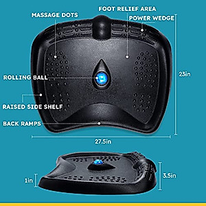 Standing Desk Mat, RUMIA Anti Fatigue Mat with Foot Massage Roller Ball, Not-Flat Comfort Floor Mat Ergonomic Standing Mat for Standing Desk Office and Home (Black)