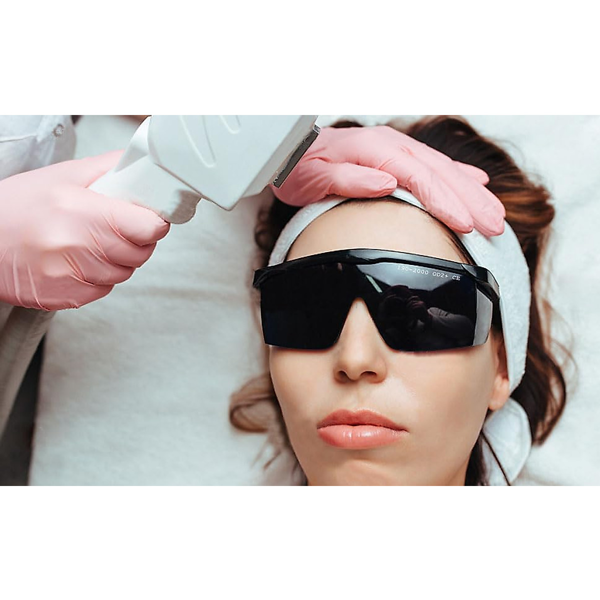 IPL190nm to 2000nm Laser Safety Glasses , UV Blocking Laser Glasses Eye Protection Protective Goggles Eyewear for Hair Removal Treatment and Laser Cosmetology Operator Eye Protection Adjustable Temple