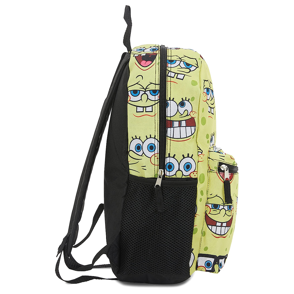 Spongebob Squarepants Allover Print Backpack - Spongebob Squarepants Allover Backpack Set - Spongebob, Squidward, Patrick and Mr. Krabs (Yellow Allover)