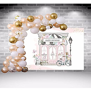 Pink Paris Birthday Party Backdrop French Pink Parisian Cafe Tea 1st Bday Party Background Oh La La Pink Paris Patisserie Party Banner 200x150cm W-8185