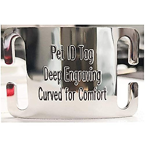 Personalized Pet ID Tag for Dog and Cat Collars, Deep Diamond Engraved, Silent Custom Engraved Stainless Steel Identification Tags (Large - Fits 1 Inch Collars)