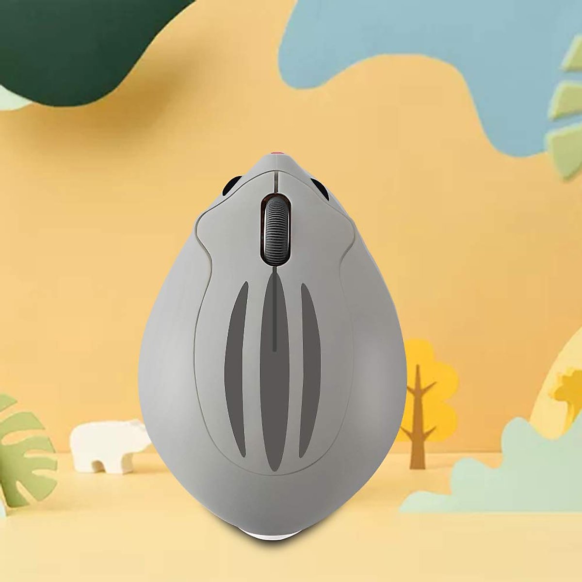 Bluetooth 5.1 Wireless Mouse,No Receiver Inside,Cute Animal Hamster Shape,M Size Silent Click Compatible with Android Tablet/MacBook/Chrome/Microsoft Surface/Windows 8.1 Above, Gray
