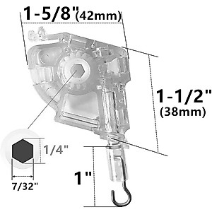 Wand Tilter 2pcs for 2" Blinds Hexagon Shaped Gear Hook Connection for 2" Low Profile Horizontal Blinds