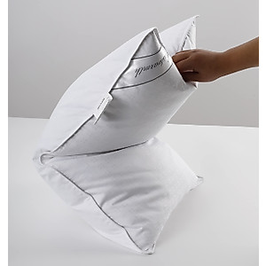 Eastwarmth Natural Goose Down&Feather Pair Pillows Insert, Set of 2 Bedding Soft Pillows 100% Soft Cotton Standard 20x26in