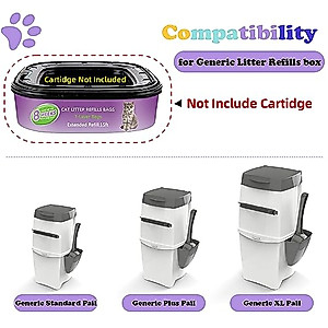 10 Pack Cat Litter Refills Scented Bag Compatible with Your Standard and Plus Genie Litter Disposal Refill Cartridge, Universal Litter Refills Bag (Not Include Cartridge)