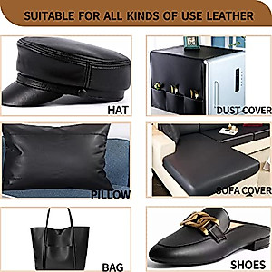 Large Soft Vinyl Upholstery Leather Fabric 1 Yard 56.3x36inch, 0.8mm Thick Texture Faux Leather Sheets, for Upholstery Crafts, Sofa, Car Seat, Handbag, Earrings, Hair Bows, DIY Crafts (Black)