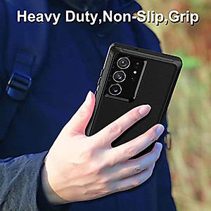 MXX Case Compatible with Galaxy S23 Ultra, 3-Layer Super Full Heavy Duty Body Bumper Cover/Shock Protection/Dust Proof, Designed for Samsung Galaxy S23 Ultra 5g (6.8 Inch) 2023 (Black)