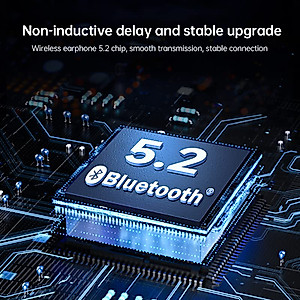 AilRabbit Wireless Earphones, Bluetooth 5.2 Bluetooth Earbuds with Microphone, Enc Dual Microphone Noise Reduction HD Call Night Light Bluetooth Headset