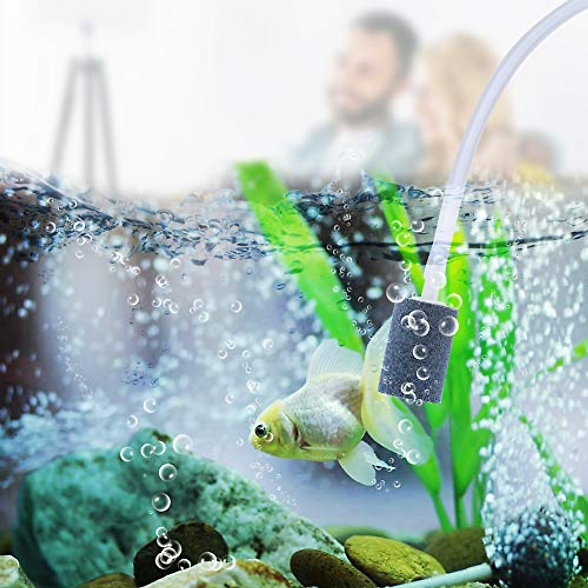 Adeeing Portable Mini USB Aquarium Fish Tank Oxygen Air Pump Mute Energy Saving Supplies Accessories (Black)